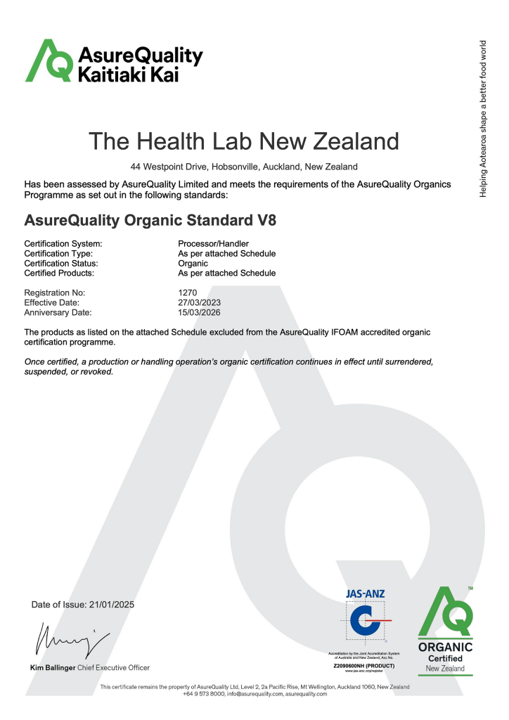 Quality Standards | The Health Lab – New Zealand Supplement Manufacturer